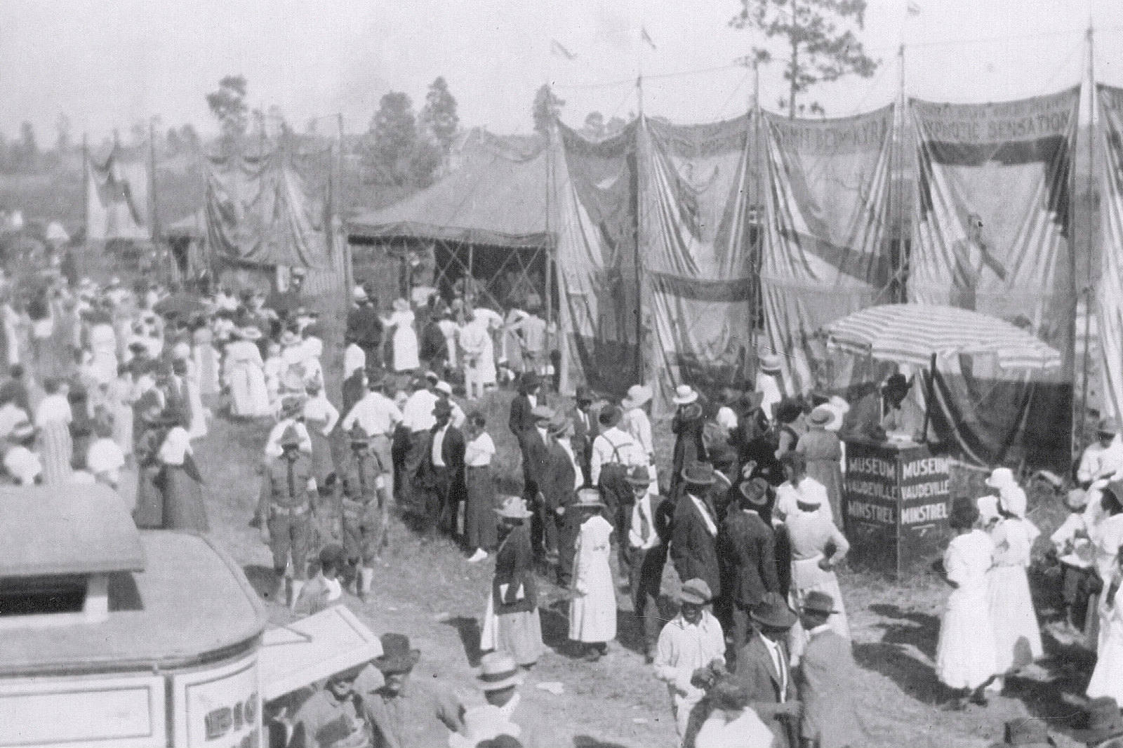 West's World Wonder Shows setting up the Merry Go Round ..early 1930's ...