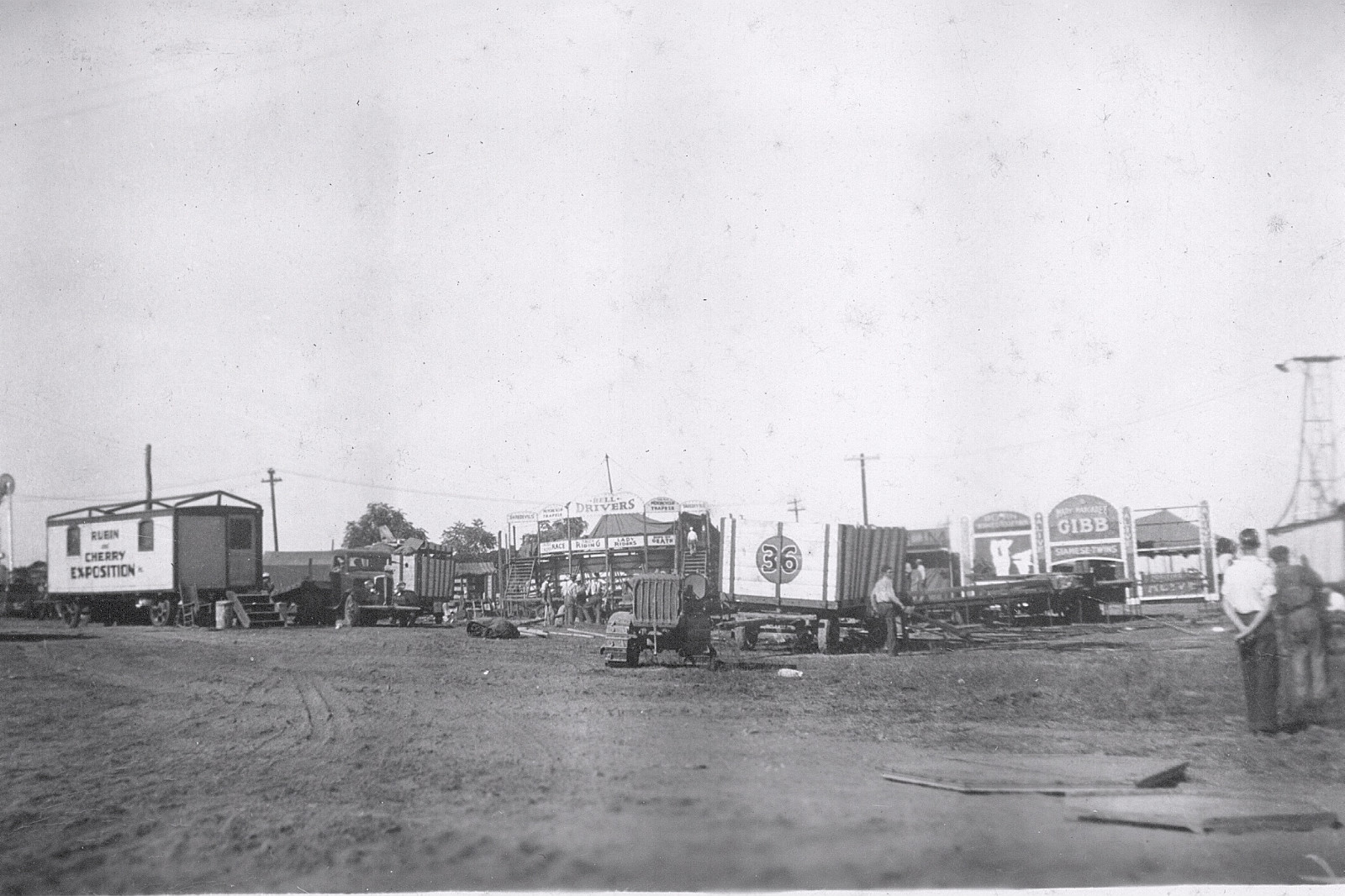 West's World Wonder Shows setting up the Merry Go Round ..early 1930's ...