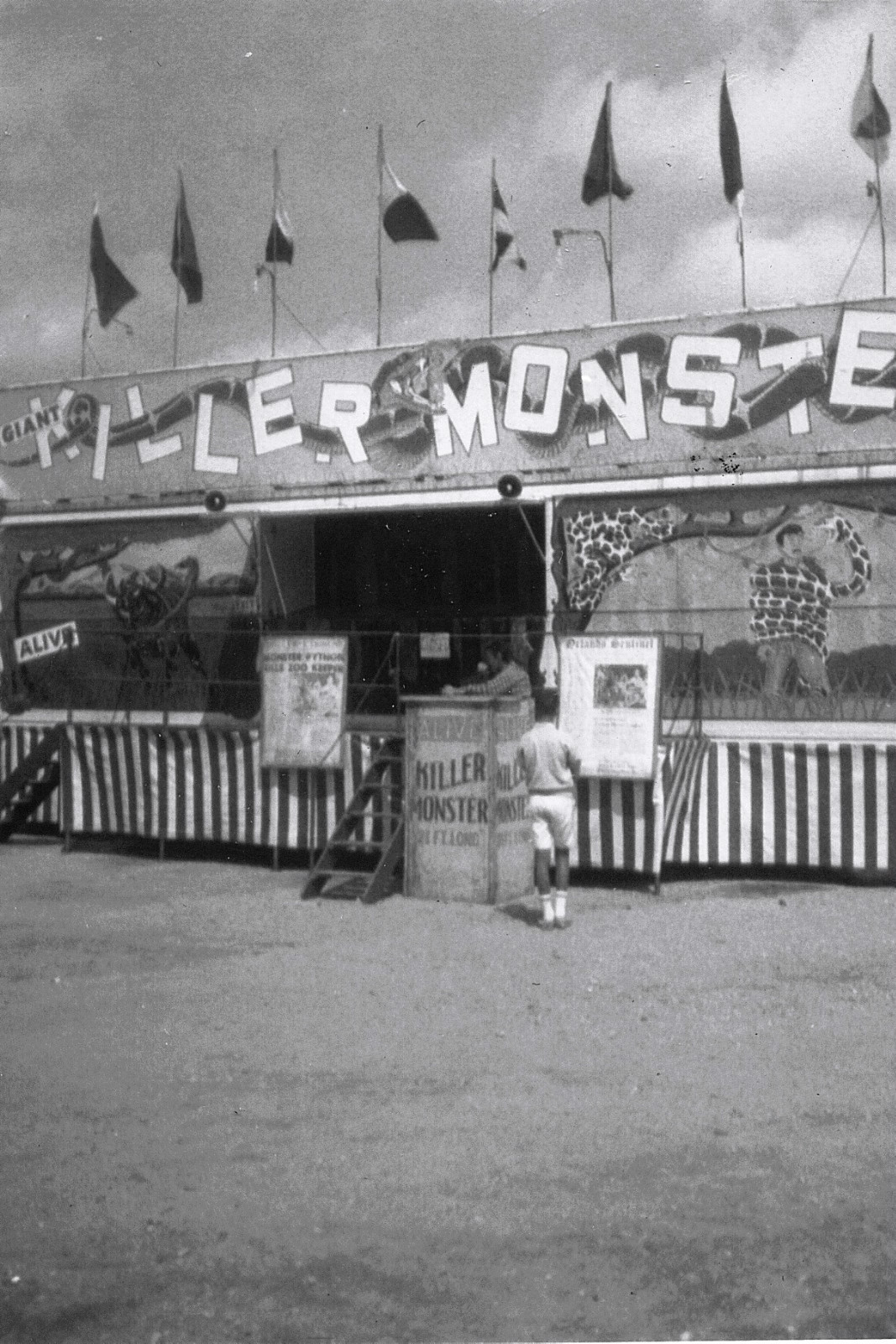 West's World Wonder Shows setting up the Merry Go Round ..early 1930's ...